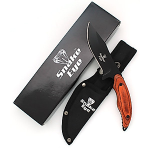 Snake Eye Tactical Full Tang Skinner Fixed Blade Knife Blade 8.5" Overall Pakka Wood Razor Sharp Hunting Fishing Camping Outdoors