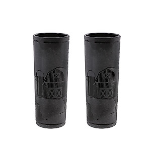 Servette Home 2.5 oz Shooter Glass Shot Glasses with Farm Design - 2 Black