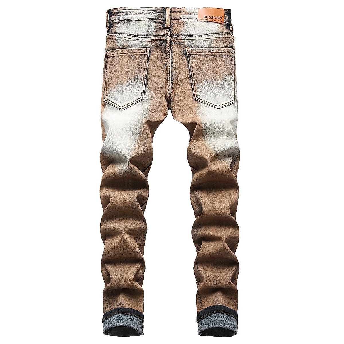 JUNBAOSS Men's Ripped Jeans Slim Fit Stretch Jeans for Men, Distressed Straight Leg Fashion Comfort Flex Waist Skinny Denim Jean Pants