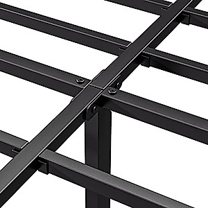 Neslime 18 Inch High King Bed Frame No Box Spring Needed, Heavy Duty King Platform Bed Frame for Heavy People, Easy Assembly, Noise Free, Black
