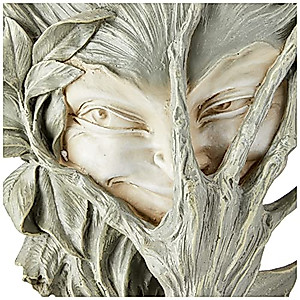 Design Toscano Bashful Wood Sprite Tree Face Mystic Decor Wall Sculpture, 9" Wx5 Dx13 H, Two Tone Stone