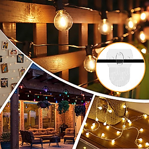 TEOYNGU 140 Clips + 160 Adhesive Strips, Clear Mini Light Clips, Strips Hooks, Small Self-Adhesive Hooks, Indoor Christmas/Festival Decoration,Hooks Small