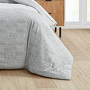 Poppy & Fritz | Stripe Collection| Duvet Cover Set- 100% Cotton Ultra Soft, All Season Bedding, Pre-Washed for Added Softness, Twin, Grey