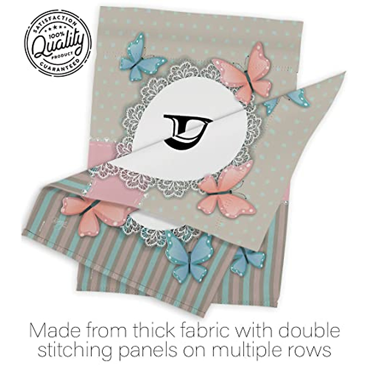 Breeze Decor P Initial Garden Flag Set Wall Hanger Monogram Friends Bugs & Frogs Butterfly Ladybugs Dragonfly Bee Springtime Insect Natural Wildlife House Yard Gift Double-Sided, Made in USA