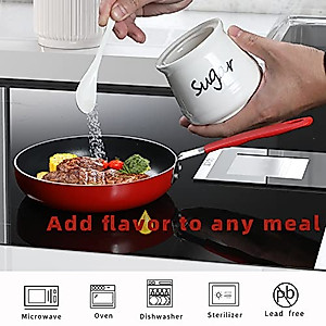 ONTUBE Ceramic Sugar Bowl with Lid and Spoon 12oz (White)