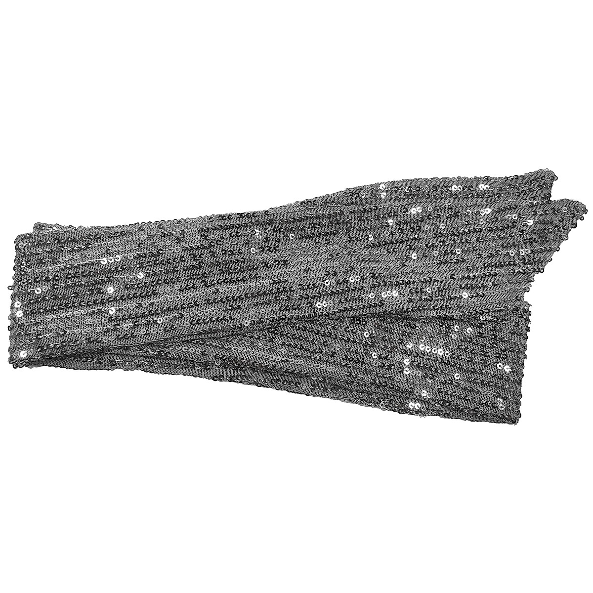 HI-party Small scarf with fashionable sequins for decoration (Silver), General size
