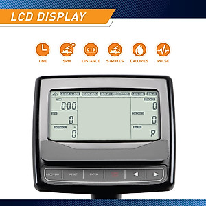 Marcy Pro Water Resistance Rower Rowing Machine for Home Gym LCD Monitor Tracks Time Distance Strokes and Calories NS-6023RW, Black/red/Silver