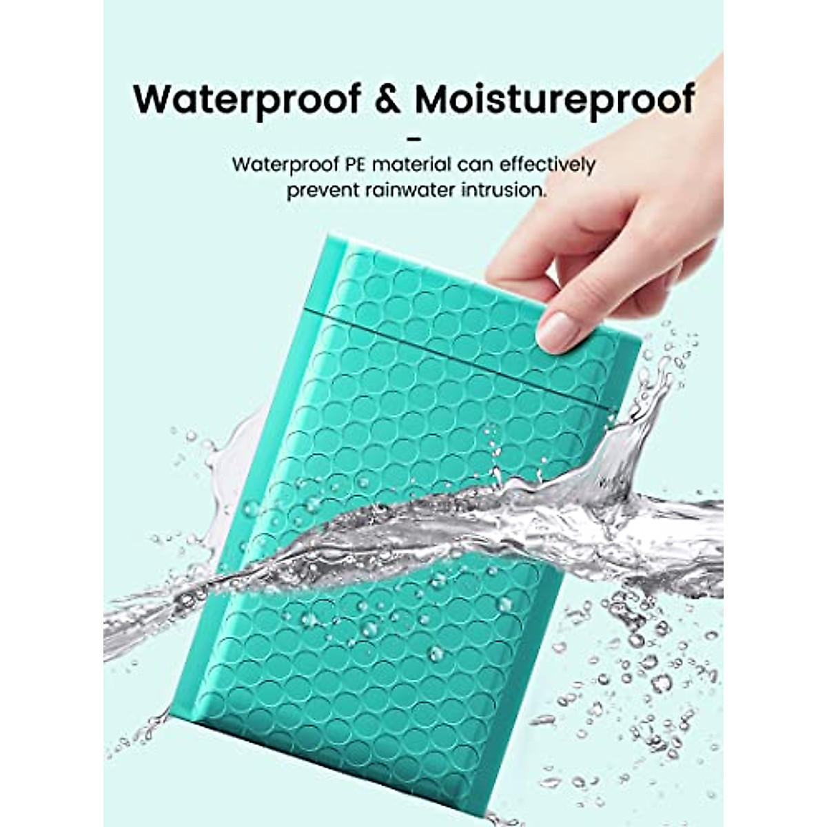 GSSUSA Teal Bubble Mailers, 4x8" Inches, 50 Pack, Usable Size 4x7" Bubble Mailers, Packaging for Small Business, Shipping Envelopes, Packaging Bags, Padded Envelopes, Shipping Supplies