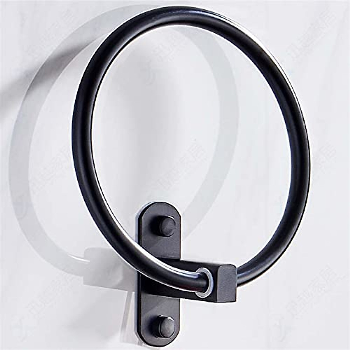 VEMMIO Towel Ring Black Hand Towel Rings Holder Aluminum Round Bar Washroom Wall Mounted Bath Hanger Rack Shelf Bathroom Accessories