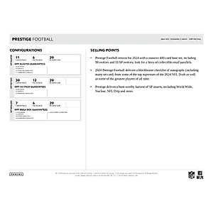 2024 Prestige Football Panini Trading 30 Cards Fat Pack (Box Nix, Jayden Daniels, Malik Nabers Rookie Cards)