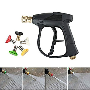 One Piece of Car Washing Machine ID22 X 1.5 Mm High Pressure Car Washing Machine Spray Gun Snow Foam Lance 1/4" Quick Release Connector Water Gun for Car Cleaning (Color : Gold)