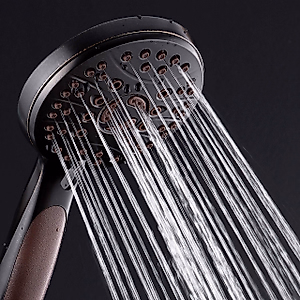 AquaSpa High Pressure 6-Setting Luxury Handheld Shower Head with Extra Wall Bracket, Oil Rubbed Bronze Finish