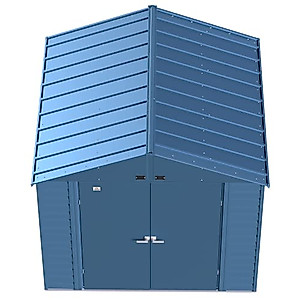 Arrow Shed Select 8' x 8' Outdoor Lockable Steel Storage Shed Building, Blue Grey