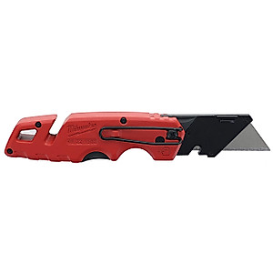 Milwaukee 48-22-1502 Fastback Folding Utility Knife with 5 Blade Storage, Wire Stripping Compartment, and Gut Hook