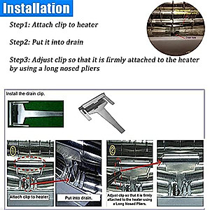 DA47-00244U Defrost Heater Assembly with DA61-06796A Refrigerator Clip Drain Evaporator by Wadoy, PS9603659 Heater Metal Sheath Compatible with Samsung RF23HCEDBBC/AA, RF23HCEDBSG/AA, RF23HCEDBSR/AA