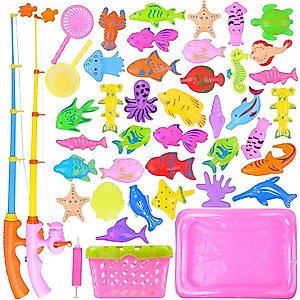 Ruthy-cutie Magnetic Fishing Game Toy with Floating Pool, Ocean sea Animals, Water Table Plastic Floating Kids Toys 1234