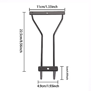 Dianoo 22.5CM Black Wine Glass Rack, Under Cabinet Wine Glass Holder, Stemware Rack Under Shelf, Wine Glasses Storage Hanger For Bar Home
