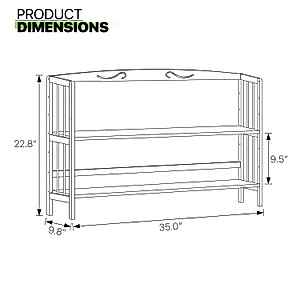 Magshion 2-Tier Bamboo Open Bookshelf Adjustable Multifunctional Shelving Unit Freestanding Shelf, 36" Length Storage Rack Display Stand for Home and Office (Natural)