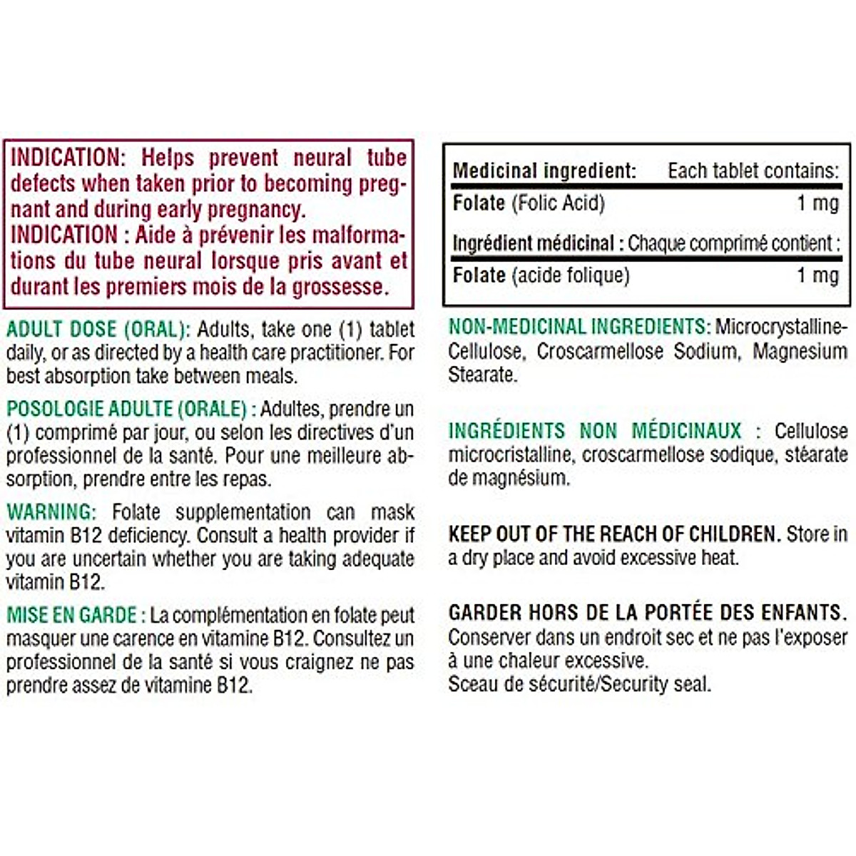 Nature's Bounty Folic Acid 1 mg 150 Tablets (Packaging May Vary)