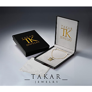 Solid 10k Yellow Gold Personalized Cursive-Style "H" Initial Pendant Necklace, 18"