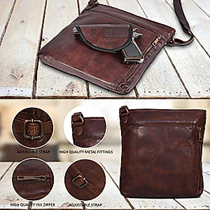 Brown Vintage Stylish Sling Bag for Women Over the Shoulder Purses Detachable Strap