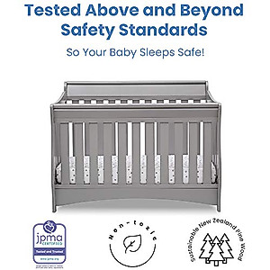 Delta Children Bentley S Series Deluxe 6-in-1 Convertible Crib, Grey