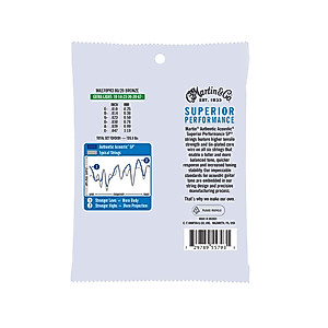 Martin Authentic Acoustic Guitar Strings, Superior Performance Extra Light 10-47 80/20 Bronze, 3 Pack