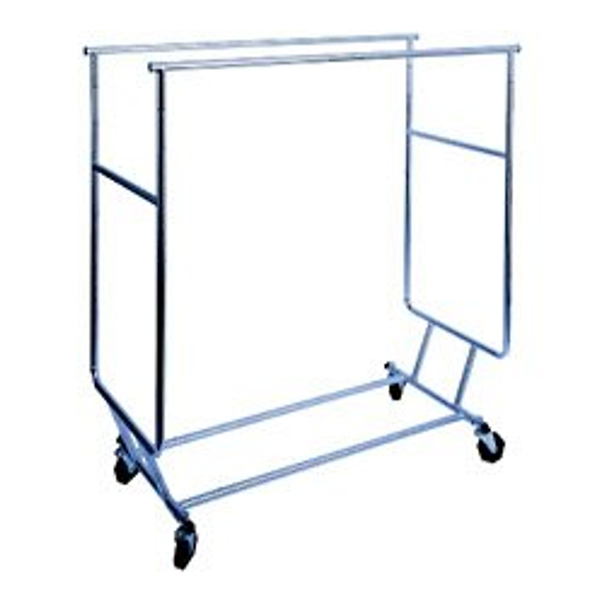 Collaspible Rolling Garment Clothing Display Salesman's Rack with Adjustable Double Rail; Commercial Grade