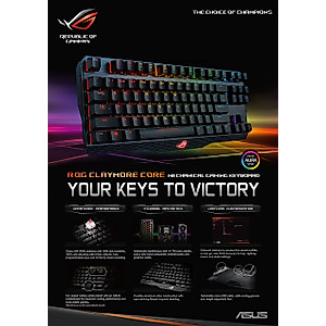 ASUS RGB Mechanical Gaming Keyboard - M802 ROG Claymore Core | Cherry MX Red Switches | Dedicated Hot Keys for One-Click Overclocking, Fan Control | Gaming Keyboard for PC | Aura Sync RGB Backlit Eff