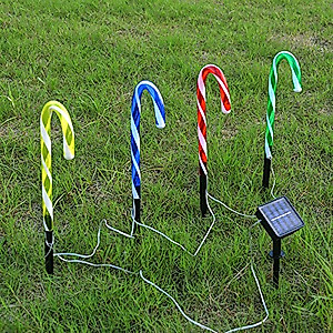 Christmas Candy Cane Lights,Solar Christmas Light， Christmas Candy Cane Pathway Lights， Christmas Decoration， for Home Garden New Year Holiday Lights