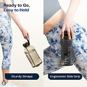 AQUAFIT 24oz Water Bottle with Straw & 2-in-1 Lid - BPA-Free, Durable, Reusable, Stylish, Motivational