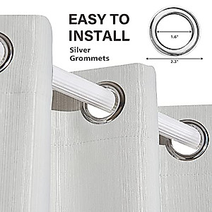 Creamy White Blackout Curtains for Living Room - 2 Panels Set Privacy Room Darkening Curtains, Solid Color Window Panels, Grommet Window Curtains/Drapes for Bedroom Kitchen,52 x 84 Inch