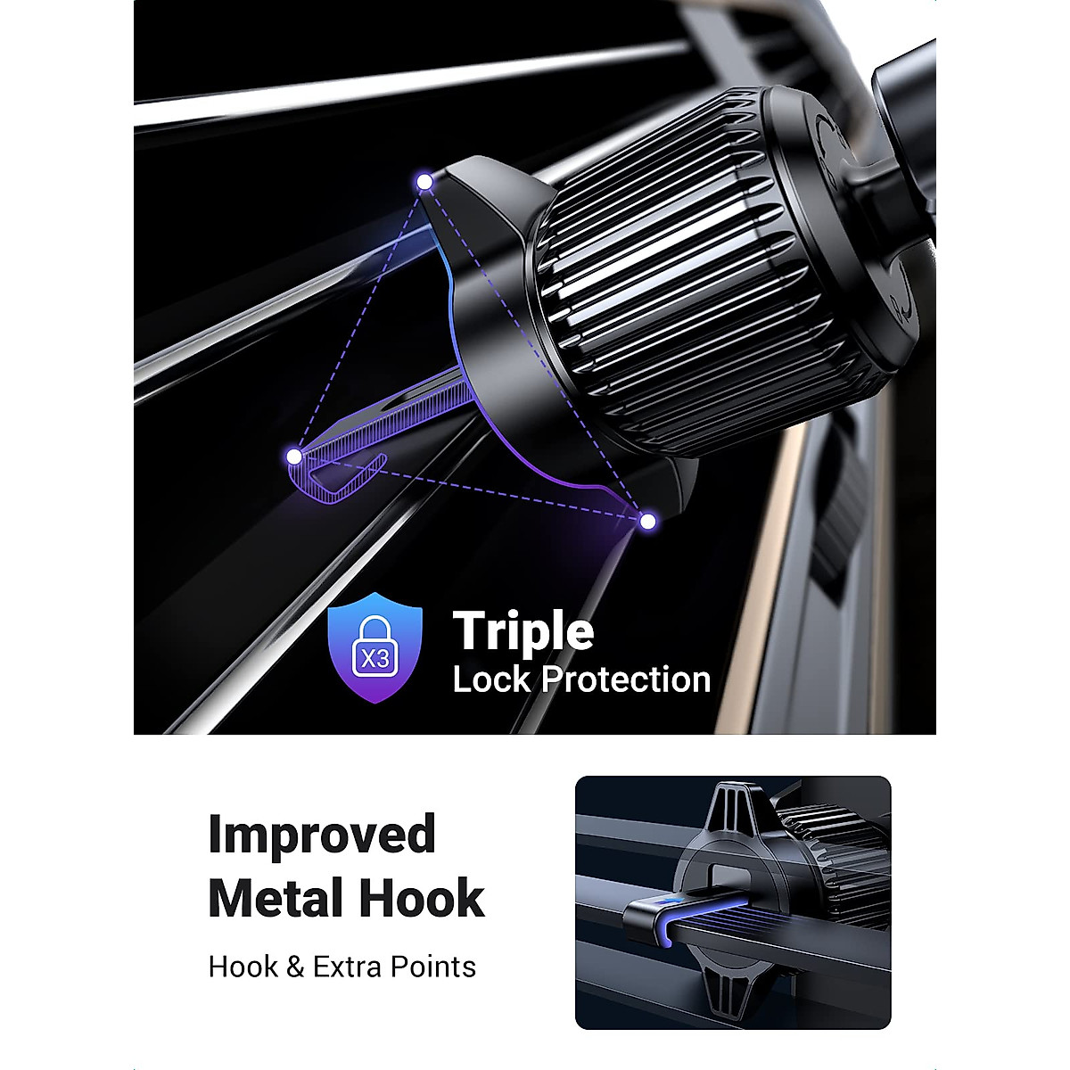 UGREEN Car Phone Holder Phone Mount Car Vent Phone Holder Thick Case Friendly Compatible with iPhone 15 14 Pro Max 14 Plus, iPhone 13 12 11 Pro Max Mini SE XS XR 8 7 6 6S Cell Phone