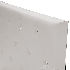 Poundex PU Upholstered Platform Bed, Twin, White