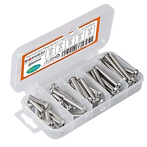 M6 x 20mm 25mm 30mm 35mm 40mm Button Head Socket Cap Screws Bolts, 304 Stainless Steel, Bright Finish, Metric Allen Hex Drive, Fully Threaded, 50PCS