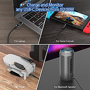 SOOPII 100W 4ft USB C to USB C Cable Fast Charge, Nylon Braided Type-C Cable with LED Display for lPad Air/lPad Pro, MacBook Pro, Samsung Galaxy S21/S10/S9/Plus (Black)