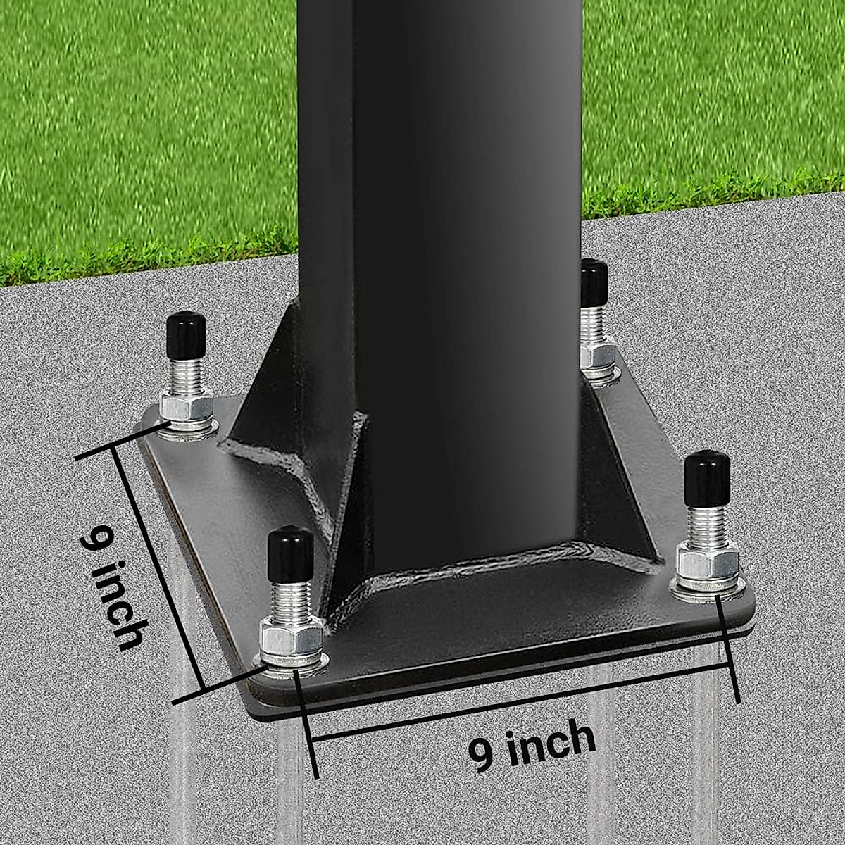Toriexon Basketball Hoop Anchor Kit 9”, Universal Fit Ground Anchor Kit, Basketball Mounting Kit for Easy Relocation and Compatible with All Basketball Goals