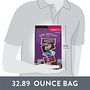 Hershey Assorted Dark Chocolate Flavored Snack Size, Candy Party Pack, 32.89 oz