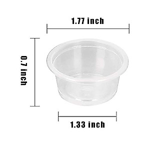 WOLEDOE 100Pcs Crested Gecko Food Dish, 0.5oz Plastic Reptile Feeding Cups