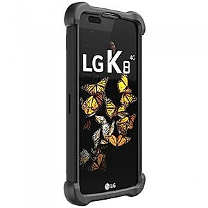 Ballistics Jacket TJ Maxx, Original Black Heavy Duty Cover Case W/shock Impacts 8 Feet Protection Durable Swivel Belt Clip for LG K8 / Phoenix 2/ Escape 3 Cellphone