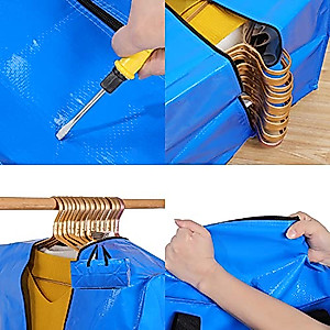 Moving Bags Heavy Duty,Extra Large Packing Bags for Moving,Reusable Plastic Moving Totes,Moving Storage Bags for Clothes,Moving Supplies Bins,Compatible with Ikea Frakta Cart (Blue,Set of 4)