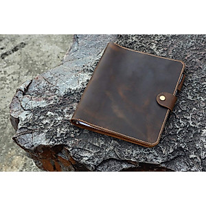 Leather business portfolio 3 ring binder for letter size 3 hole refill paper/leather organizer folder for 8.5 x 11 refillable paper NL05BS