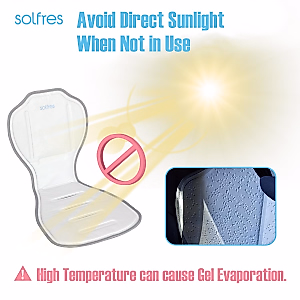 Solfres Hydro Gel Car Seat Cooler Mat for Baby. No Refrigeration Needed. Carseat and Stroller Cooling Pad Cushion Liner with Breathable 3D Mesh Anti-Slip Back. for Kids Toddlers 12-48 Months