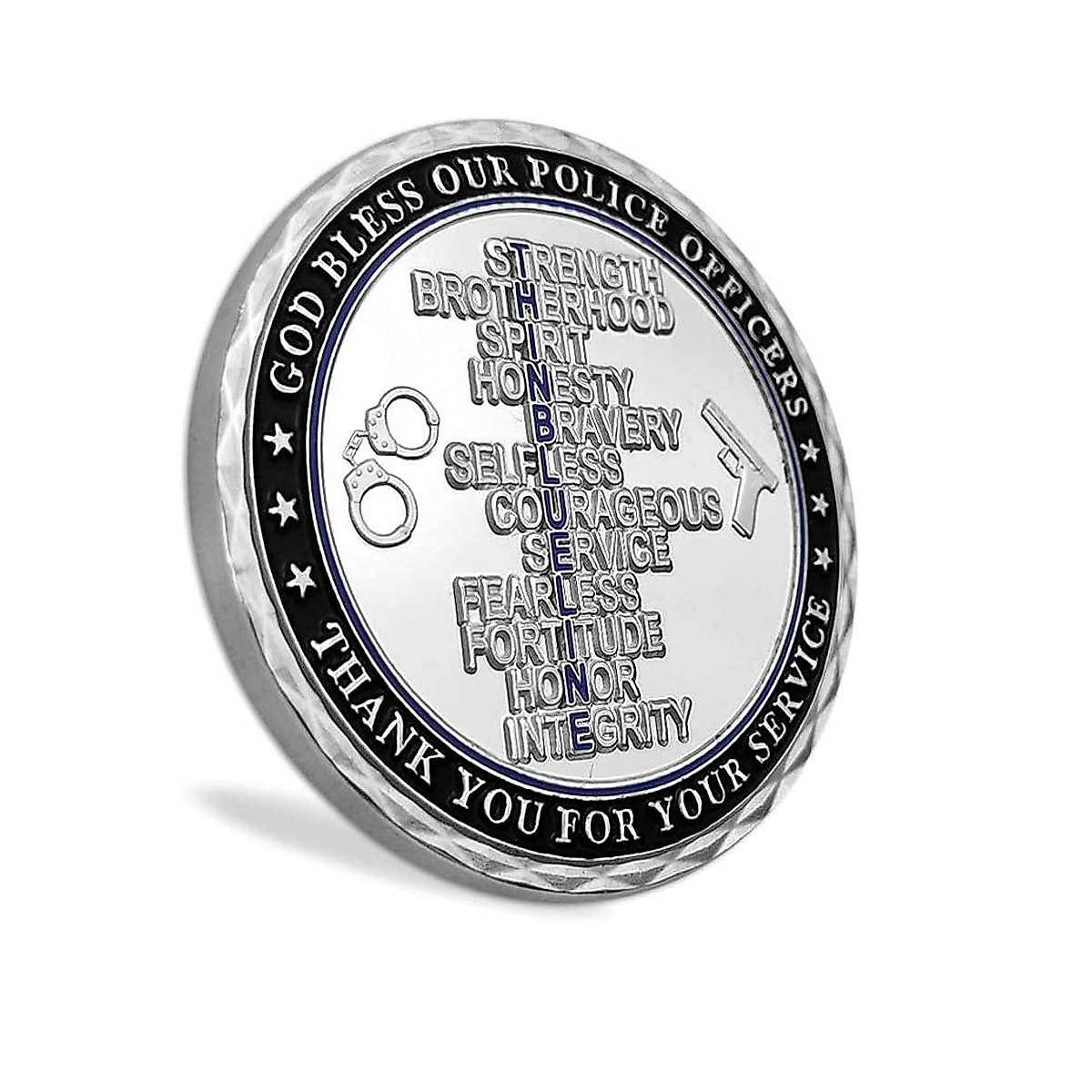 Thin Blue Line Law Enforcement Challenge Coin Spartan Warriors Police Officers Military Coin
