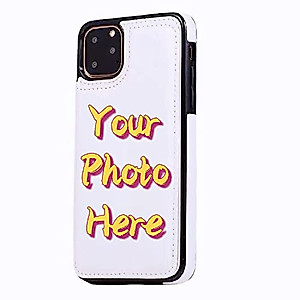 Unique-Custom-Gift Personalized Photo Flip Leather Wallet Case with Card Holder For Apple iPhone 7 8 Plus SE2 XR XS 11 12 13 14 Pro Max, Customize Picture Text PU Kickstand Double Magnetic Cover