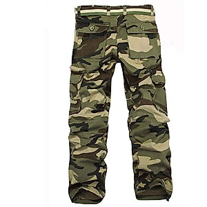 MNXOIA Military Style Army Combat Uniform Camouflage Pants Men's Camo Train Tactical Cargo Pants Casual Cotton Pants Gray Camo 38