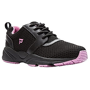 Propét Women Stability X Sneaker, Black/Berry, 9.5 Medium