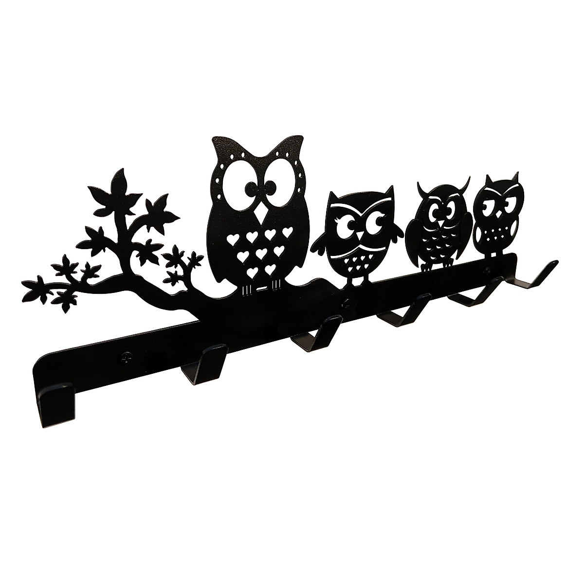 HeavenlyKraft Home Coat Hooks Wall Mounted 6 Hooks, Entryway Organizer, Modern Coat Hooks for Wall Mounting, Towel & Robe Rack Heavy Duty. (OWL Family Coat Hooks)