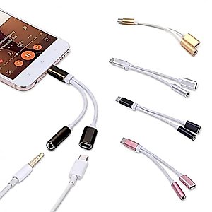BNMK Adapter ,Type-c to Type-C+3.5mm Audio Adapter Headset Charging Two-in-one Adapter (Black)