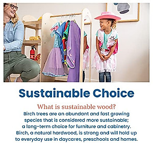 ECR4Kids Dress Up Center with Mirrors, Costume Organizer, Natural